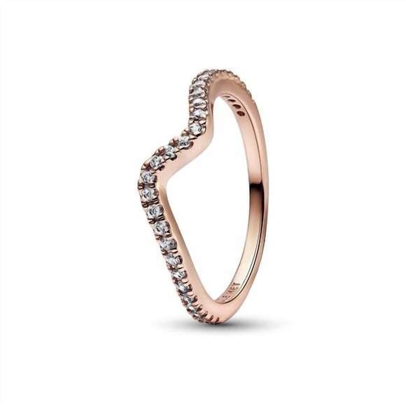 Pandora | Jewelry | New Pandora Sparkling Wave Ring In Rose Gold | Poshmark